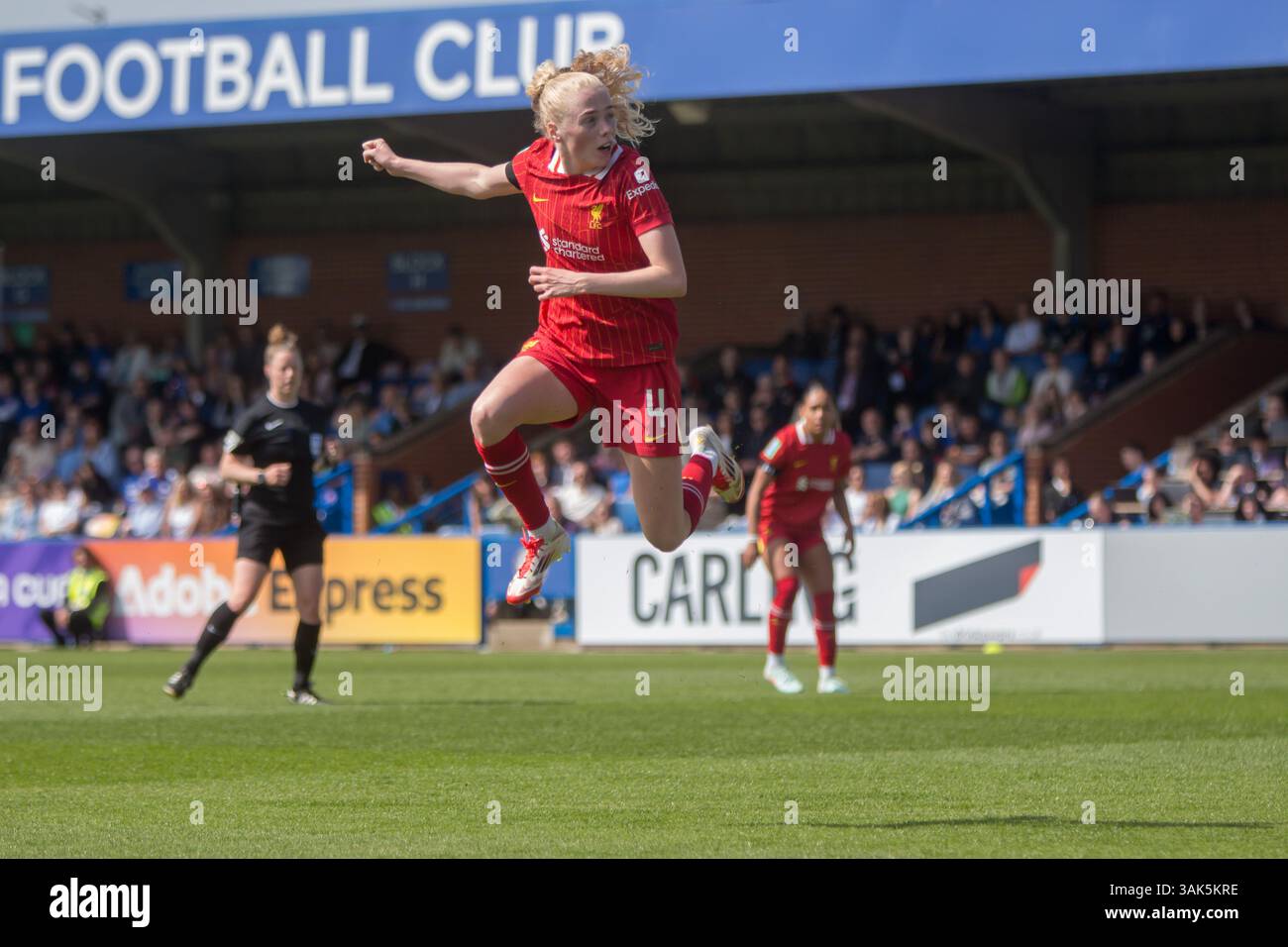 Kingston, UK. 12th Apr, 2025. Grace Fisk (4 Liverpool) in action during ...