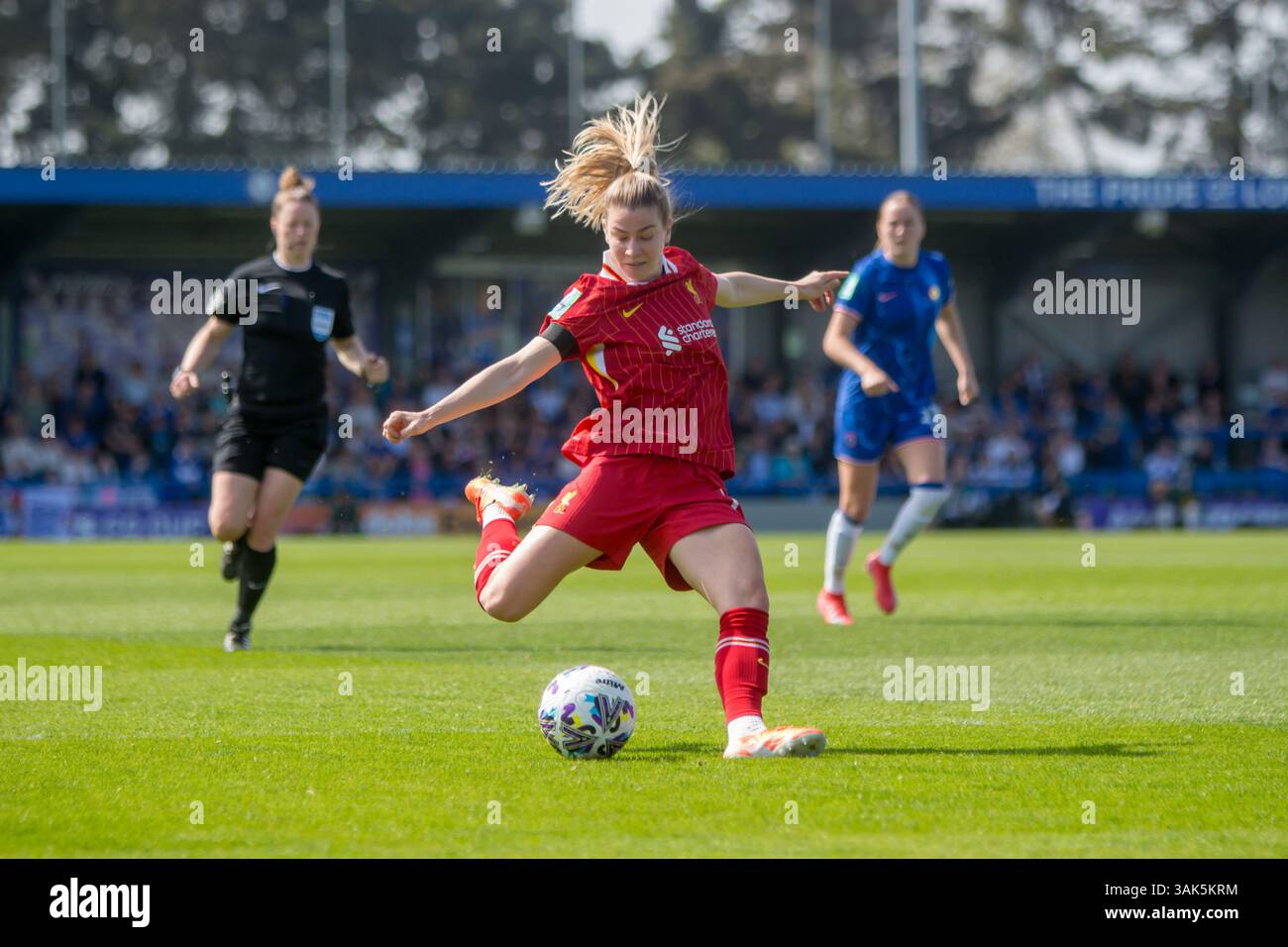 Kingston, UK. 12th Apr, 2025. Marie Hobinger (14 Liverpool) in action ...