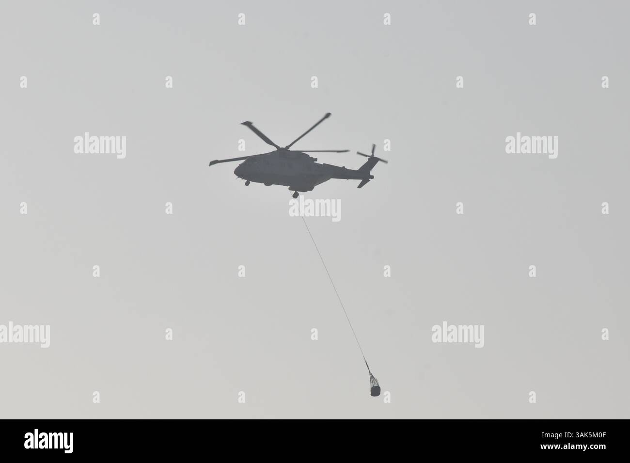Royal Navy Helicopter Merlin Mk2 flying over Chard Somerset England uk ...