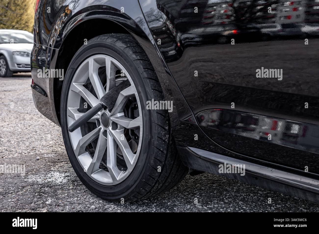 Tire cleaning fluid, car tire shiner, aluminum rim brush, manual wheel ...