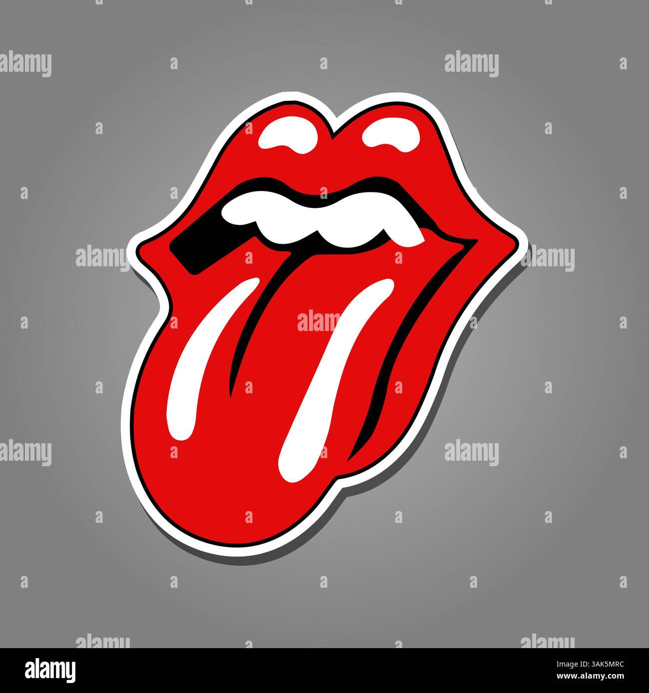 Sticking out tongue red makeup on lips showing teeth Stock Vector Image ...