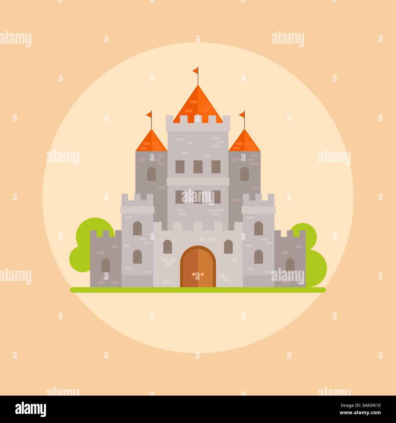 Magic fantasy castle flat style illustration Stock Vector Image & Art ...