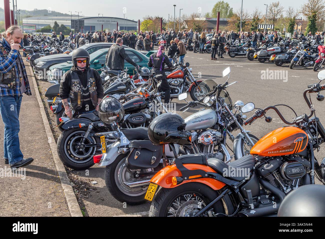 Northampton, UK. 12 April 2025. Northants V Twin charity bike ride for Cynthia Spencer Hospice ...