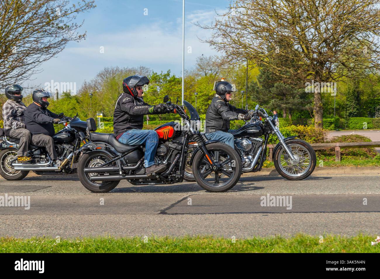 Northampton, UK. 12 April 2025. Northants V Twin charity bike ride for Cynthia Spencer Hospice ...