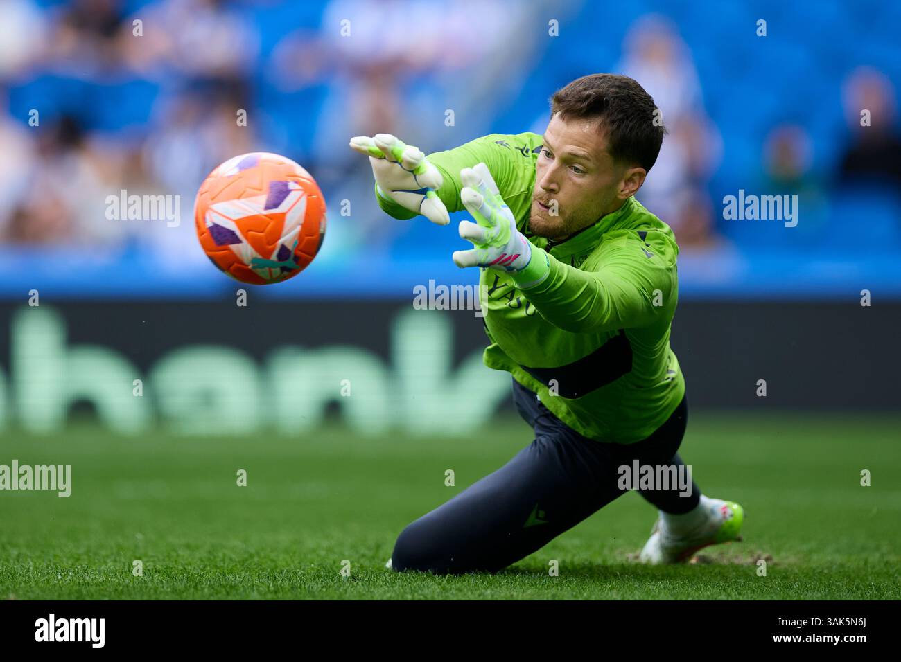 Alex Remiro of Real Sociedad warms up during LaLiga EA Sports match ...