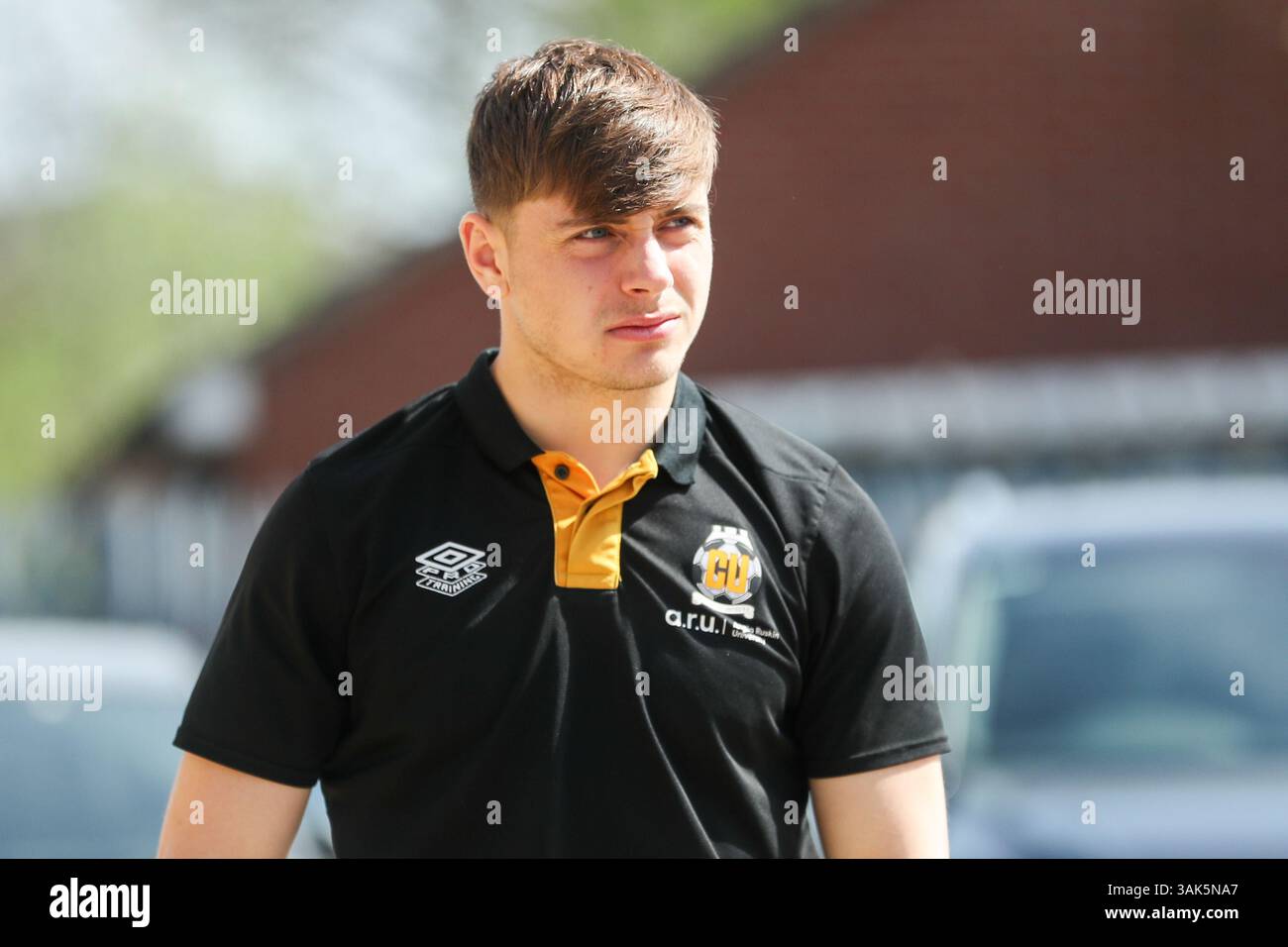 Cambridge, UK. 12th Apr, 2025. Josh Stokes of Cambridge United arrives ...