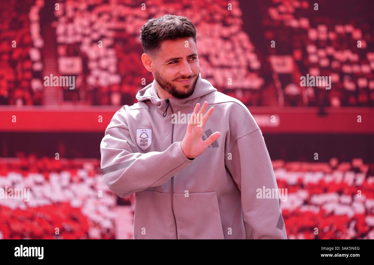 Nottingham Forest's Alex Moreno arriving before the Premier League ...