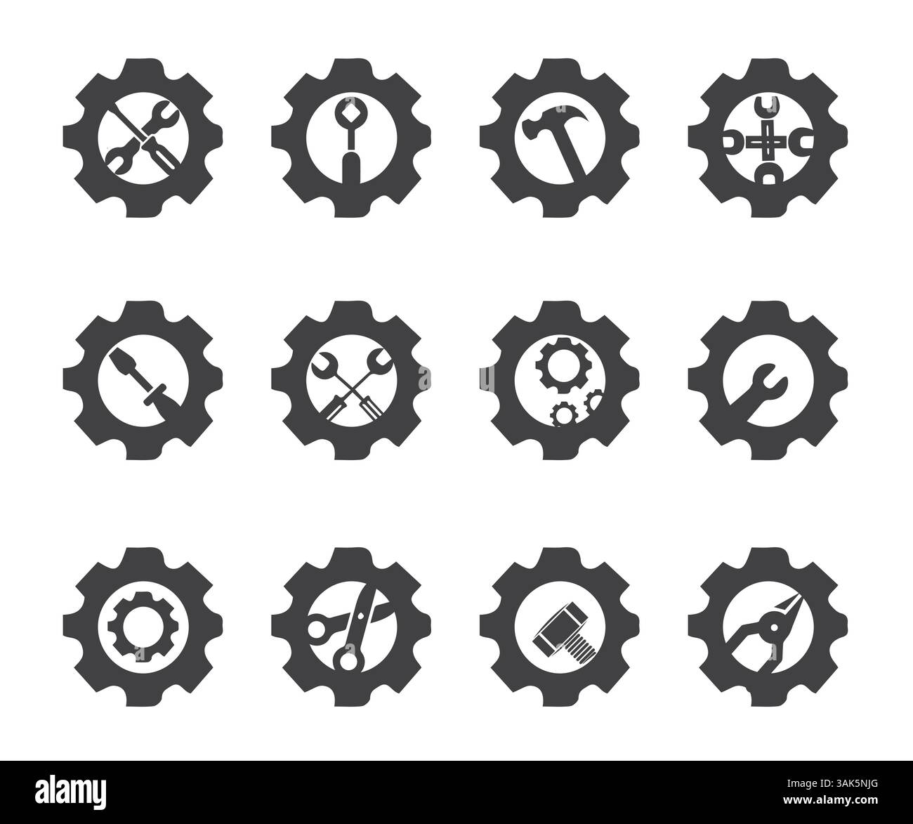 mechanic tool logo set, carpenter icon templates, gear mechanic tool ...