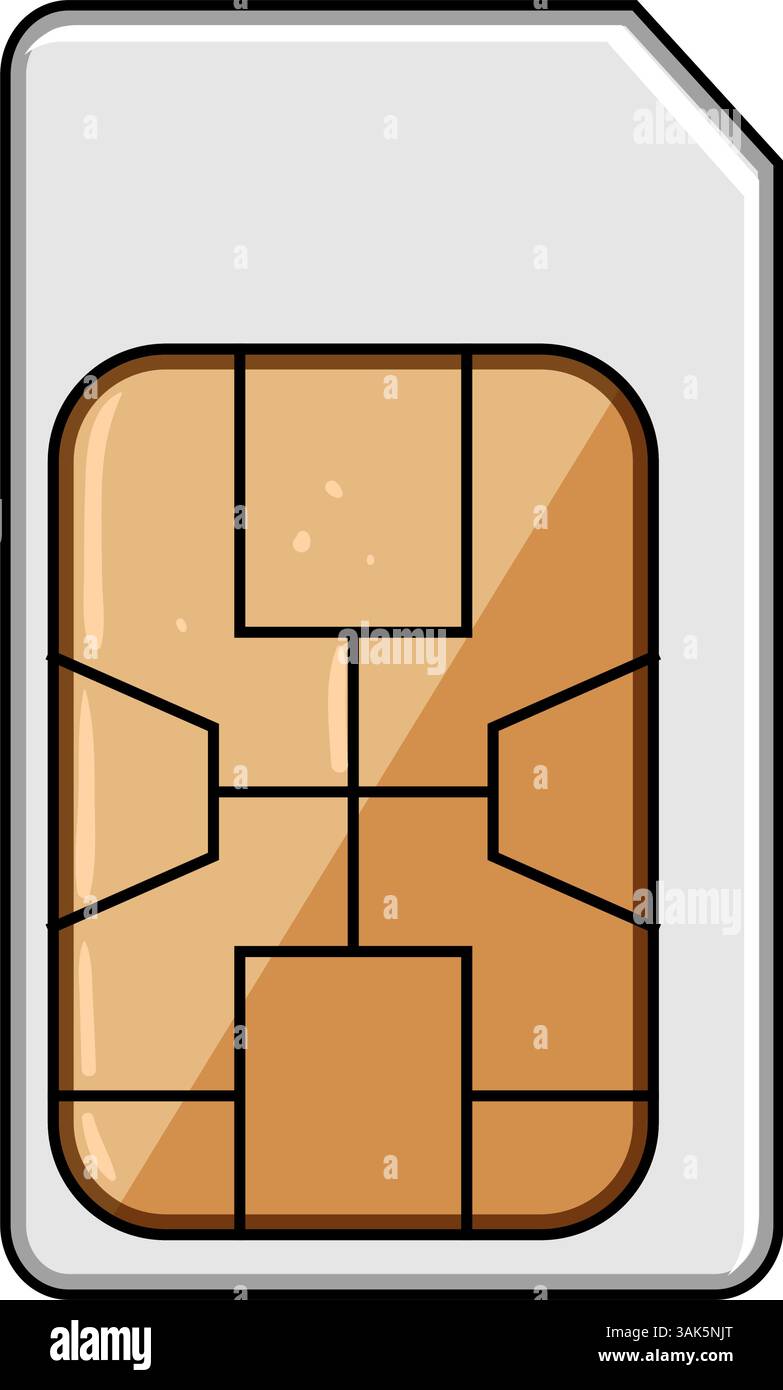 roaming sim card cartoon vector illustration Stock Vector Image & Art ...