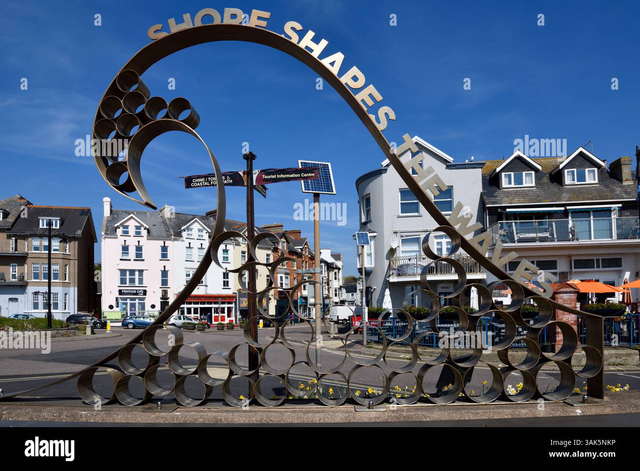 Wave Sculpture on Seafront at Seaton Devon England uk 2025 Stock Photo ...
