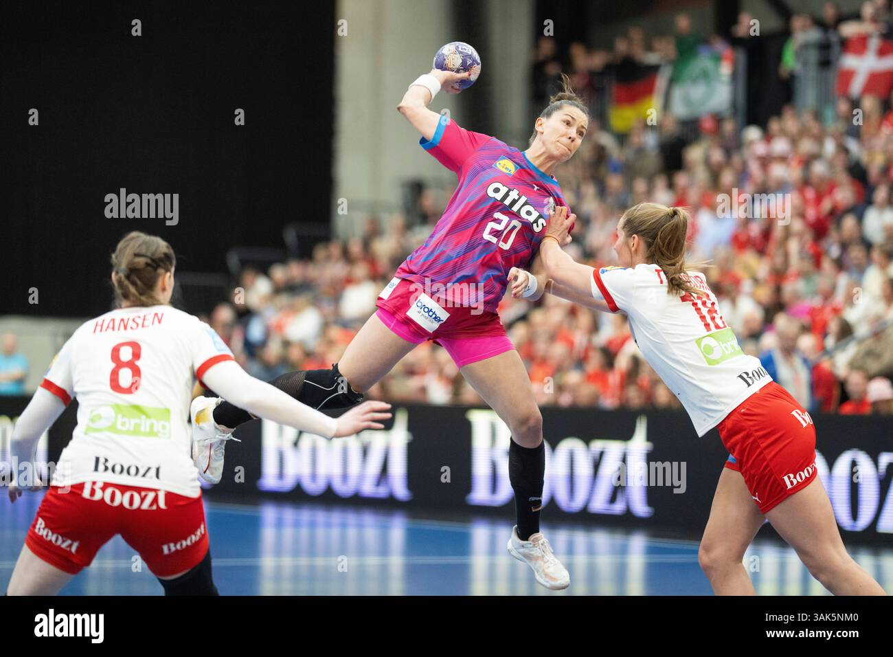 German Emily Bölk, center, in action during the women's handball ...