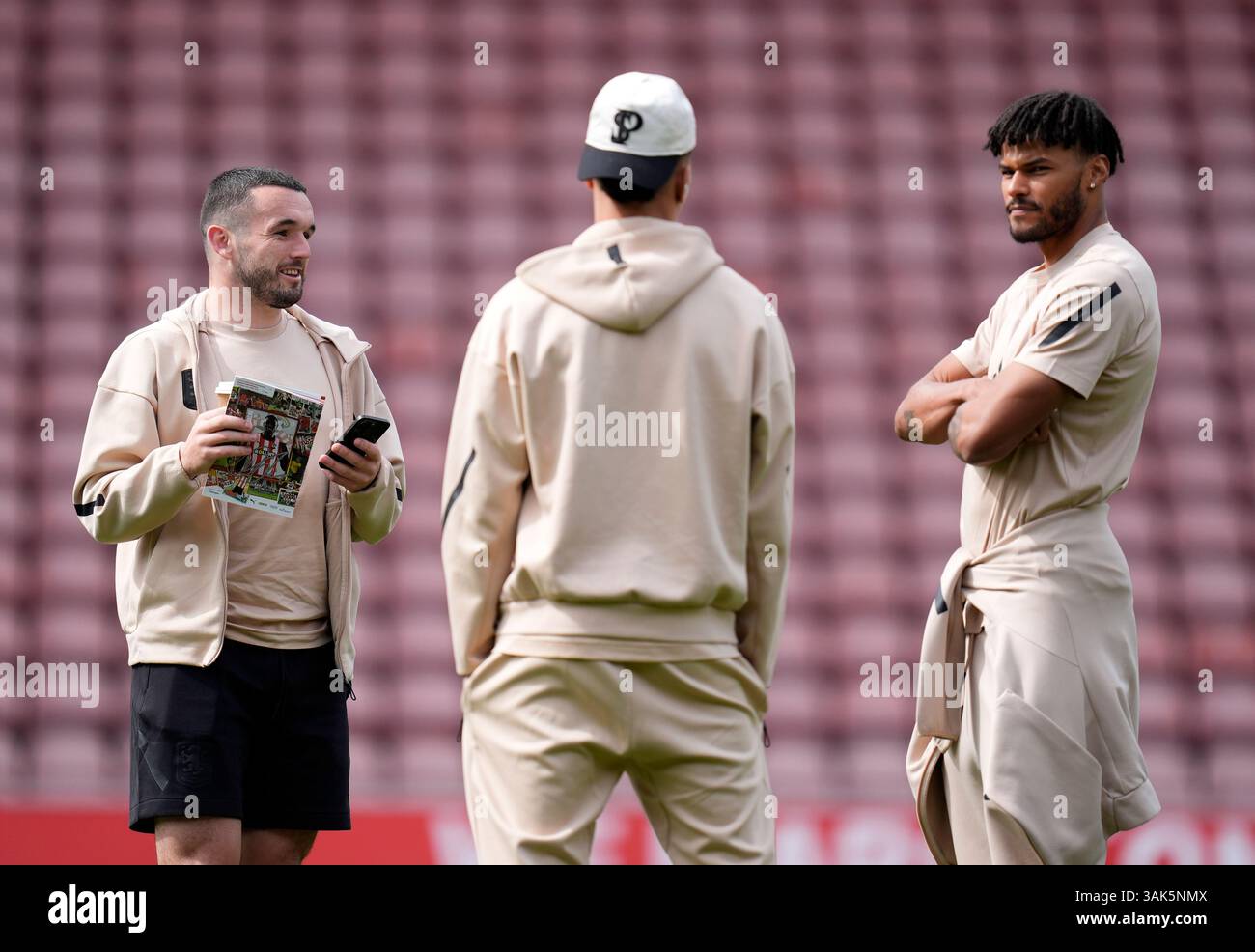 Aston Villa's John McGinn and Tyrone Mings (right) before during the ...