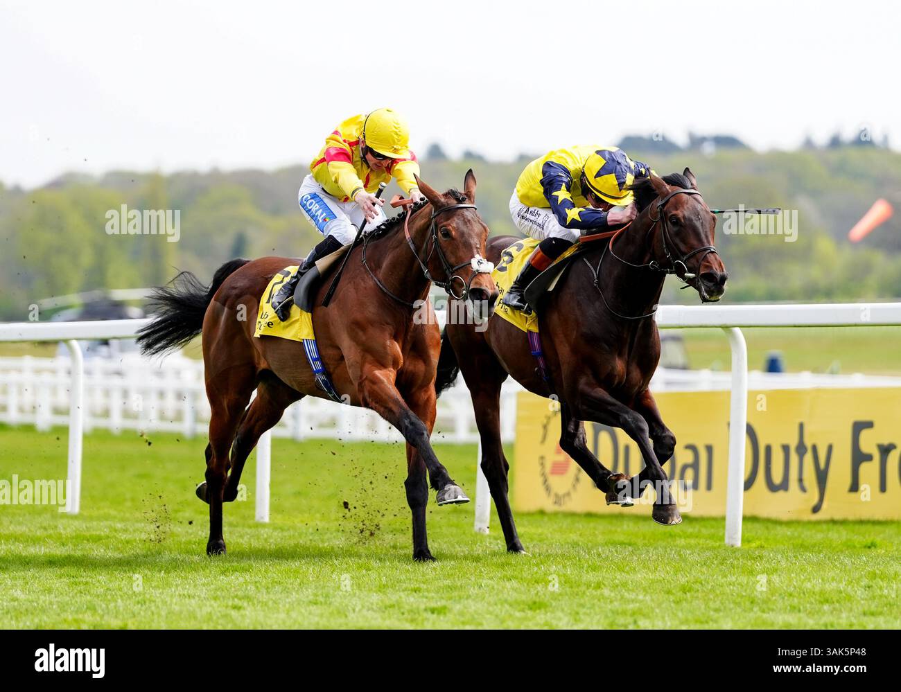 Divina Grace ridden by David Probert (left)on their way to winning the ...