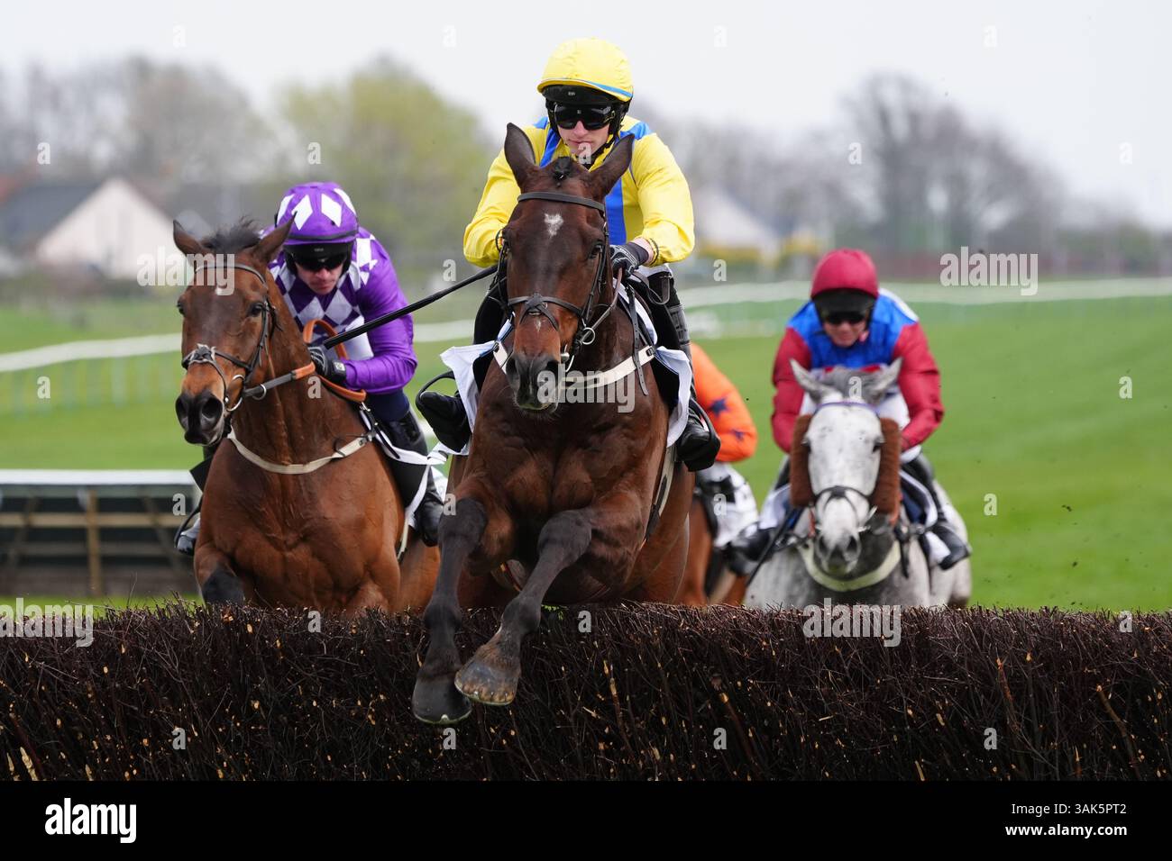 Loughglynn ridden by Sean O'Keeffe (centre) competes in the CPMS ...