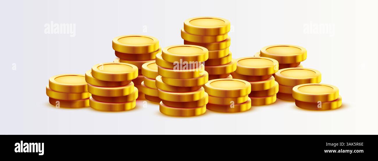 Stack golden coin rising Stock Vector Images - Alamy