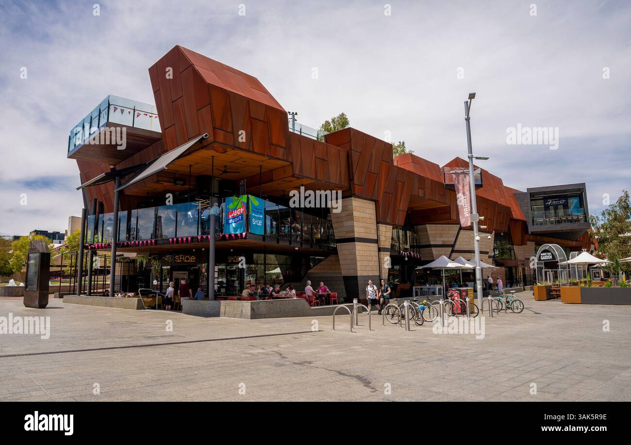 Modern Architectural Building Featuring Outdoor Dining and Innovative ...