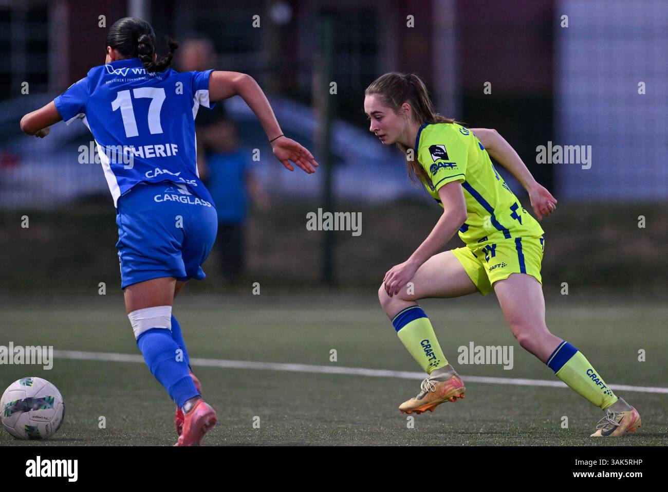 Genk, Belgium. 11th Apr, 2025. Nena Retsin (14) of AA Gent pictured ...