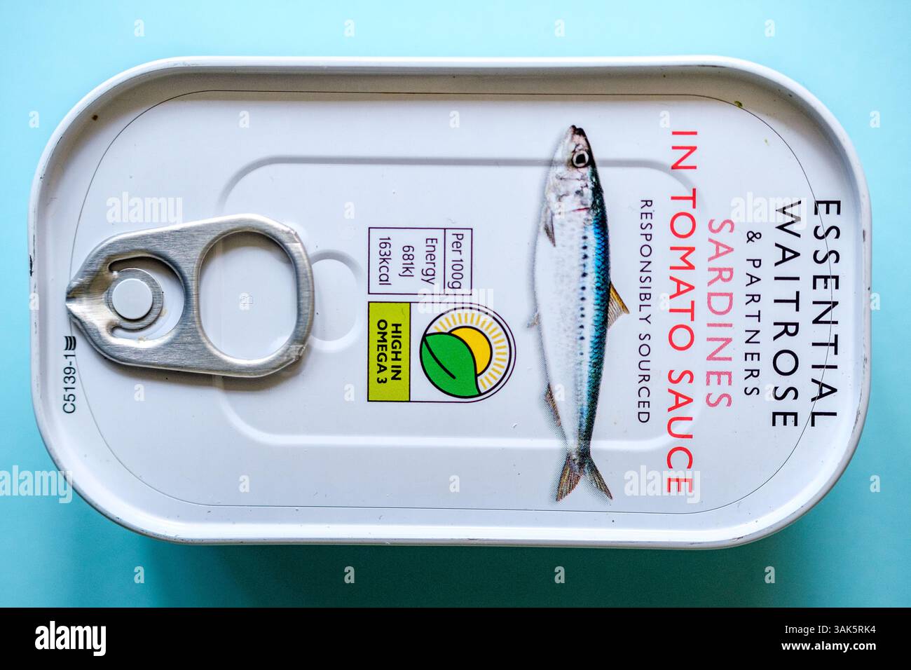 London UK, April 12 2025, Tin Of Essential Waitrose Sardines in Tomato ...