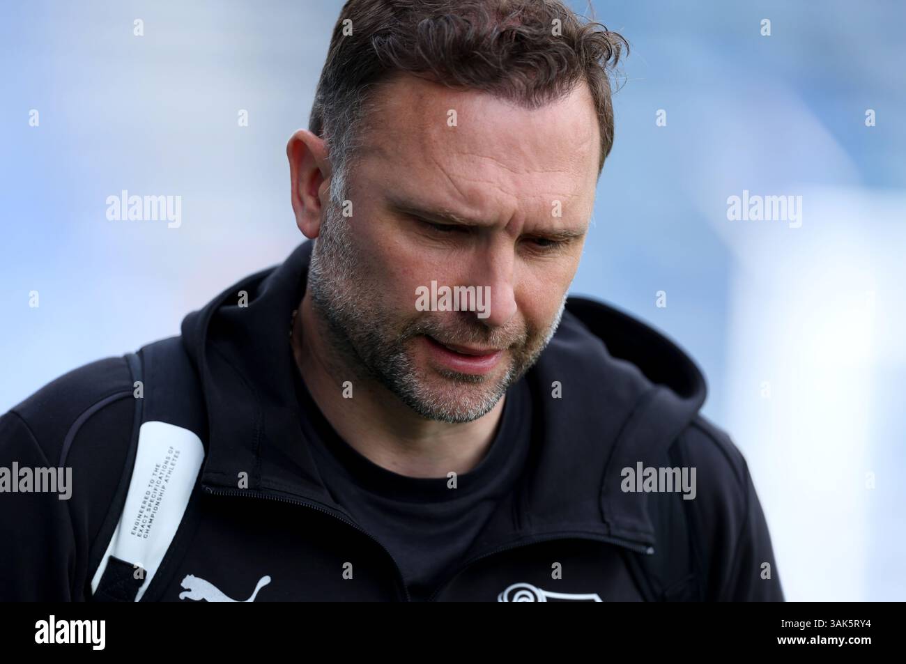 Derby County manager John Eustace arrives before the Sky Bet ...
