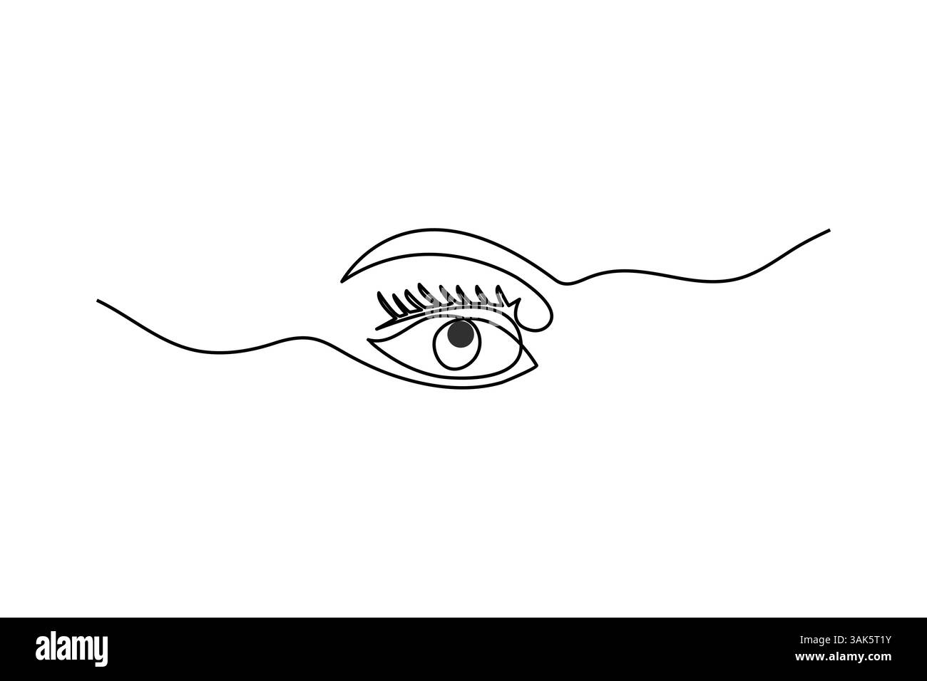 Continuous one line eye drawing of Hand drawn outline isolated vector ...