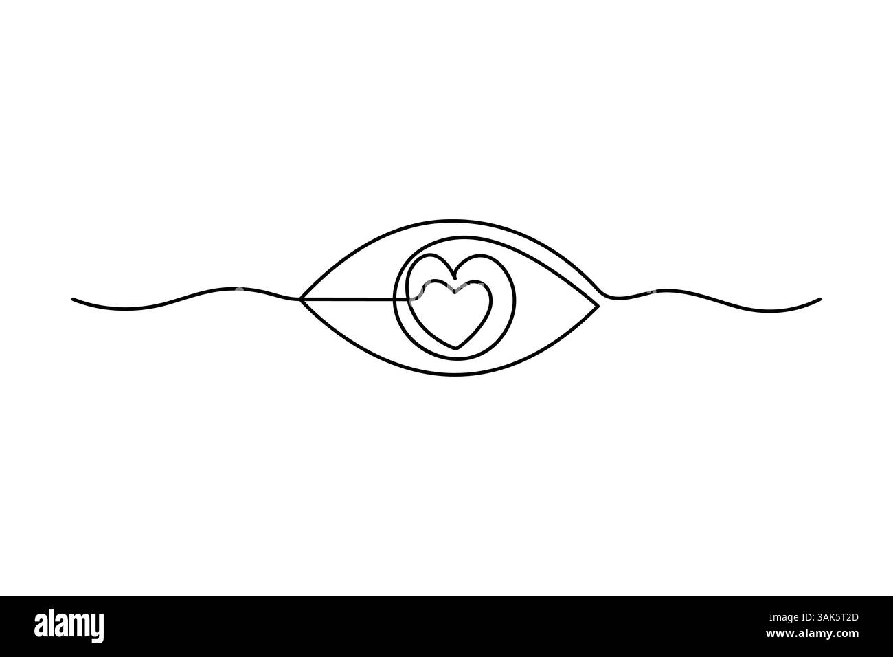 Continuous one line eye drawing of Hand drawn outline isolated vector ...