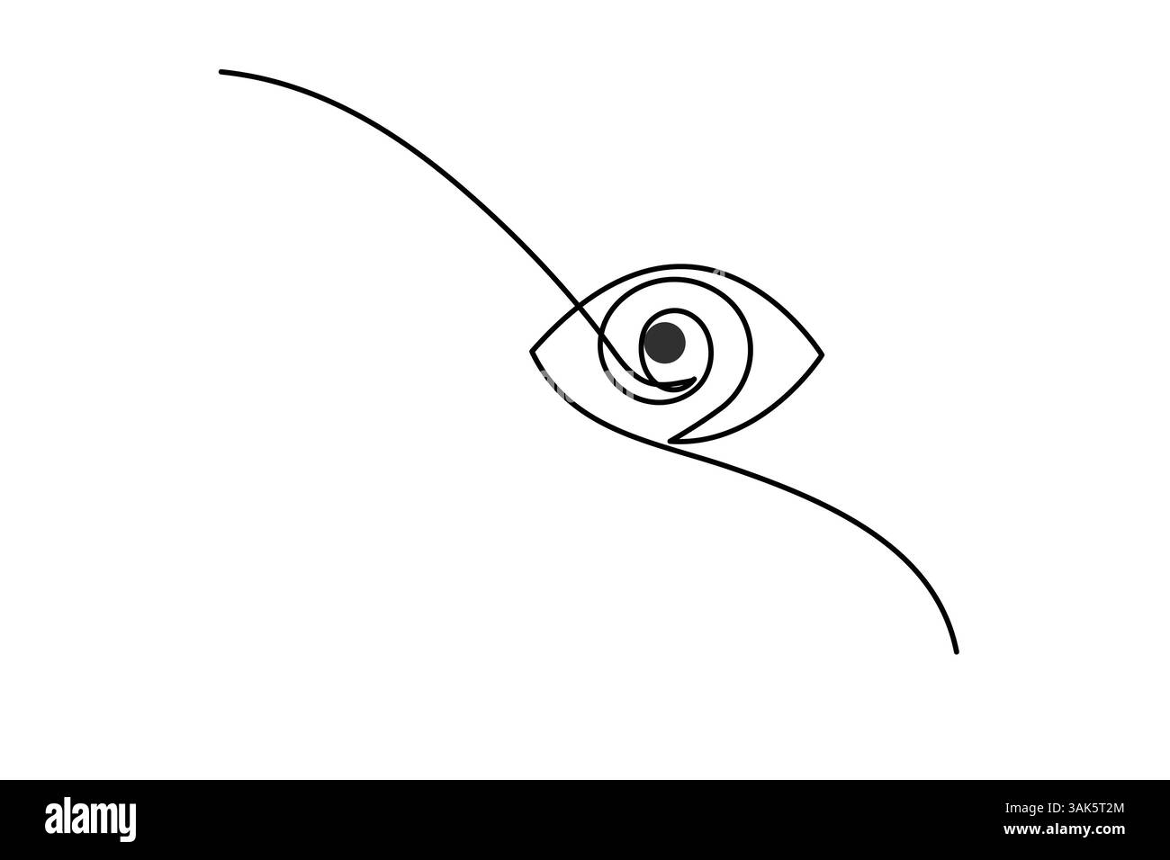 Continuous one line eye drawing of Hand drawn outline isolated vector ...