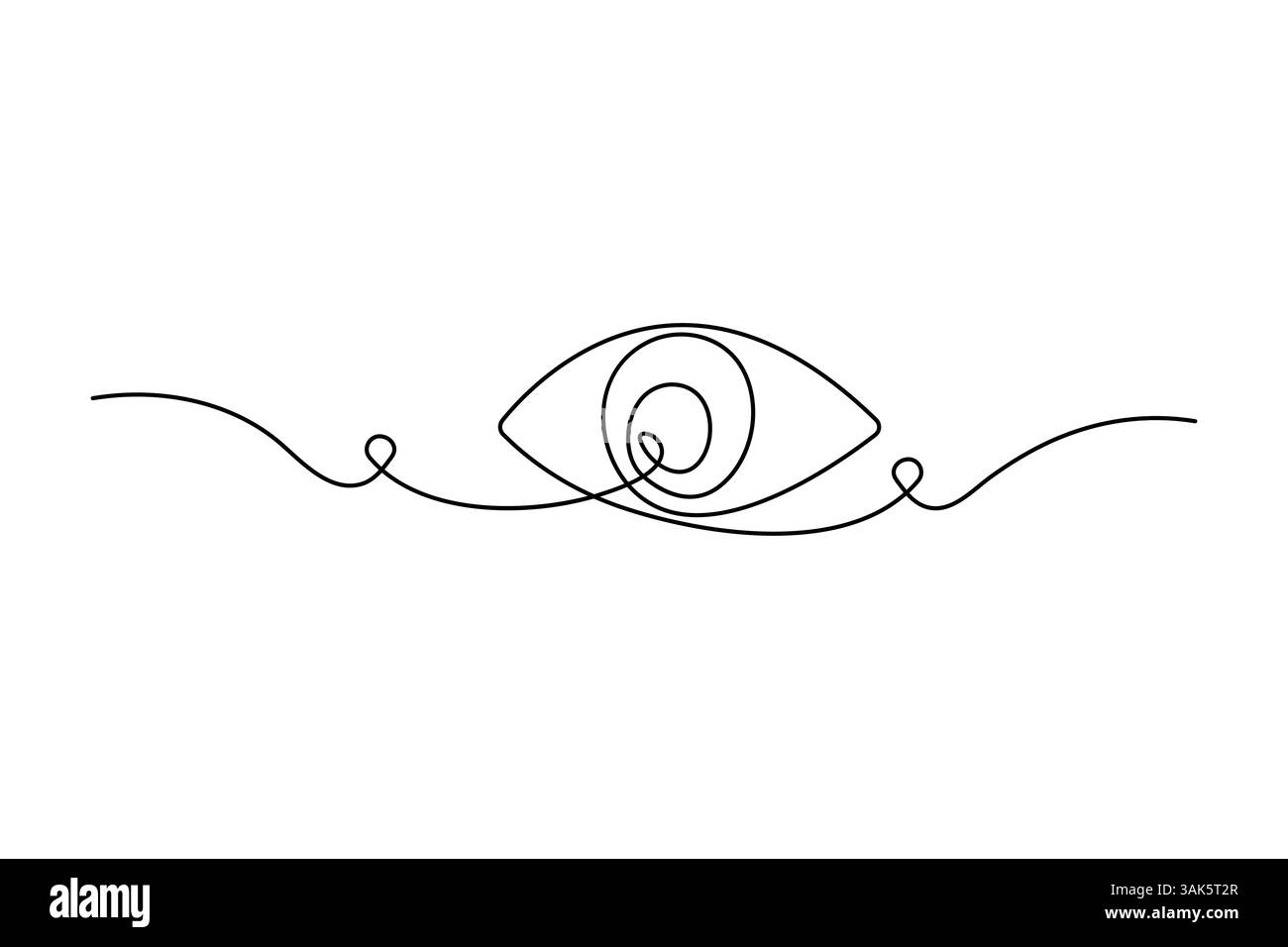 Continuous one line eye drawing of Hand drawn outline isolated vector ...