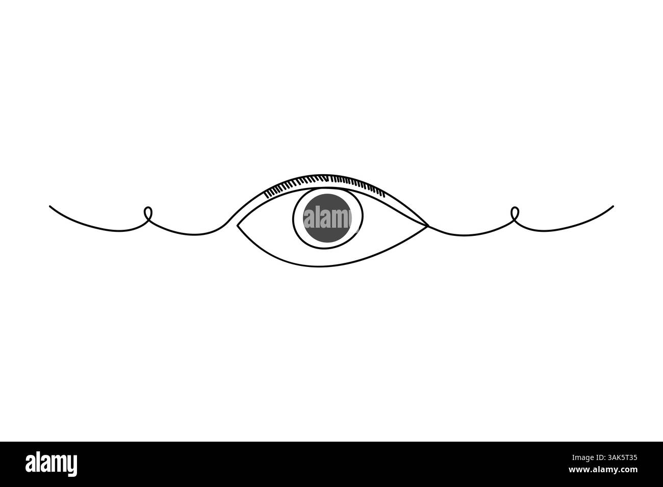 Continuous one line eye drawing of Hand drawn outline isolated vector ...
