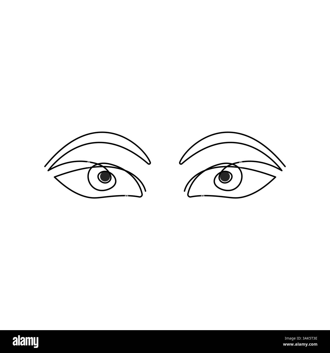 Continuous one line eye drawing of Hand drawn outline isolated vector ...