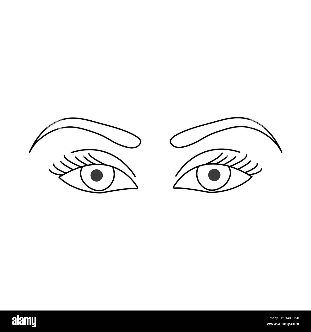 Continuous one line eye drawing of Hand drawn outline isolated vector ...