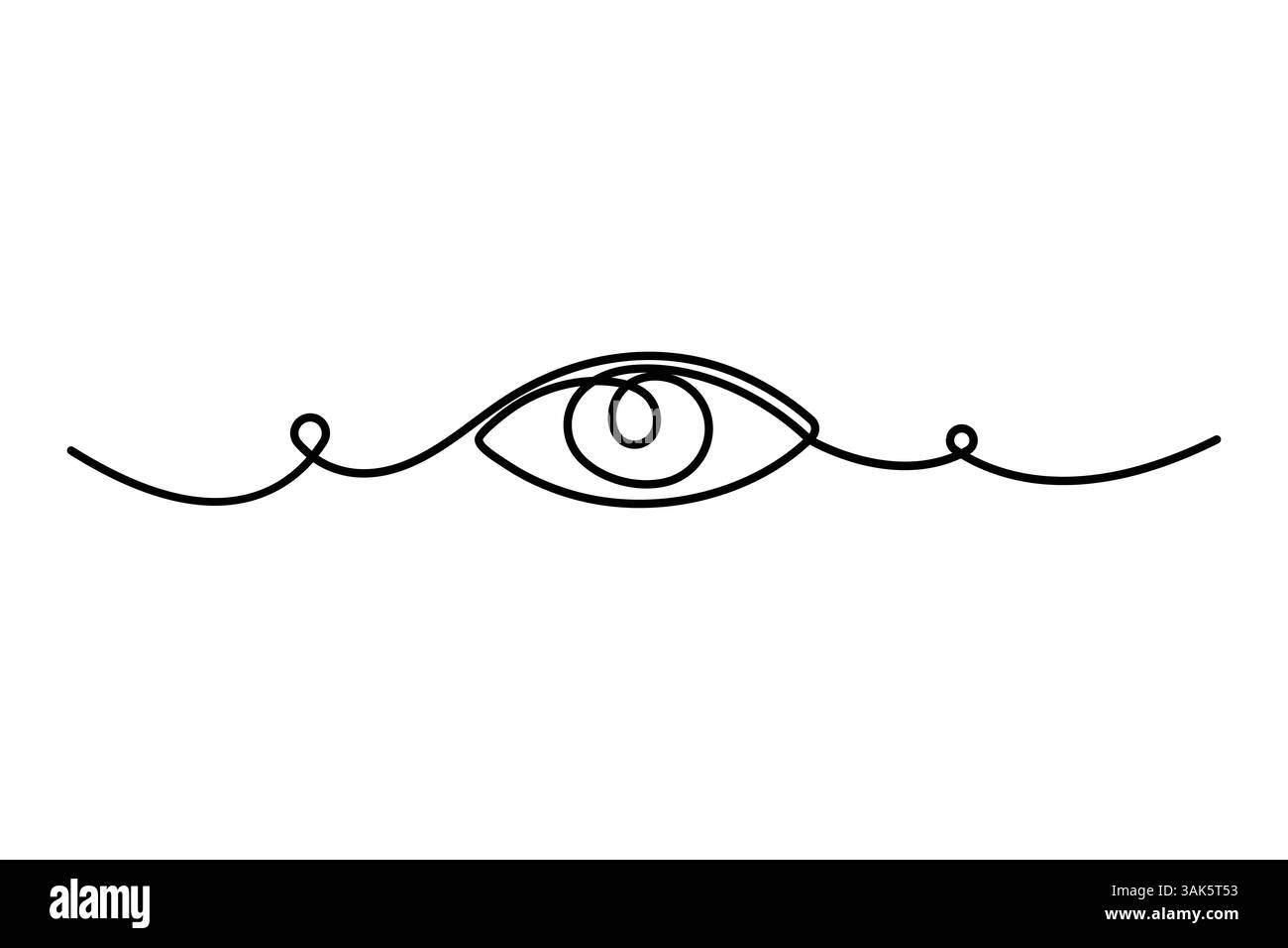 Continuous one line eye drawing of Hand drawn outline isolated vector ...