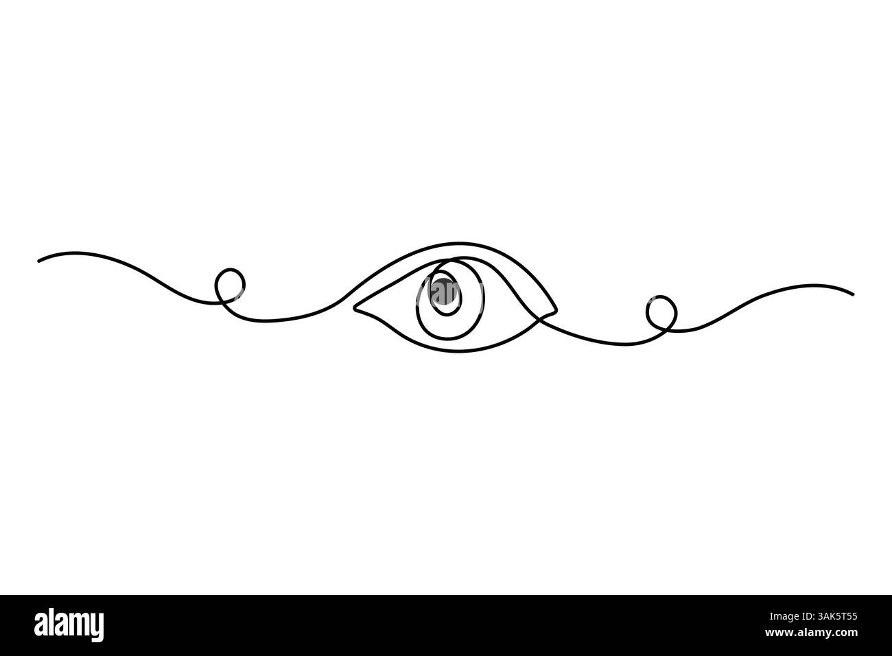 Continuous one line eye drawing of Hand drawn outline isolated vector ...