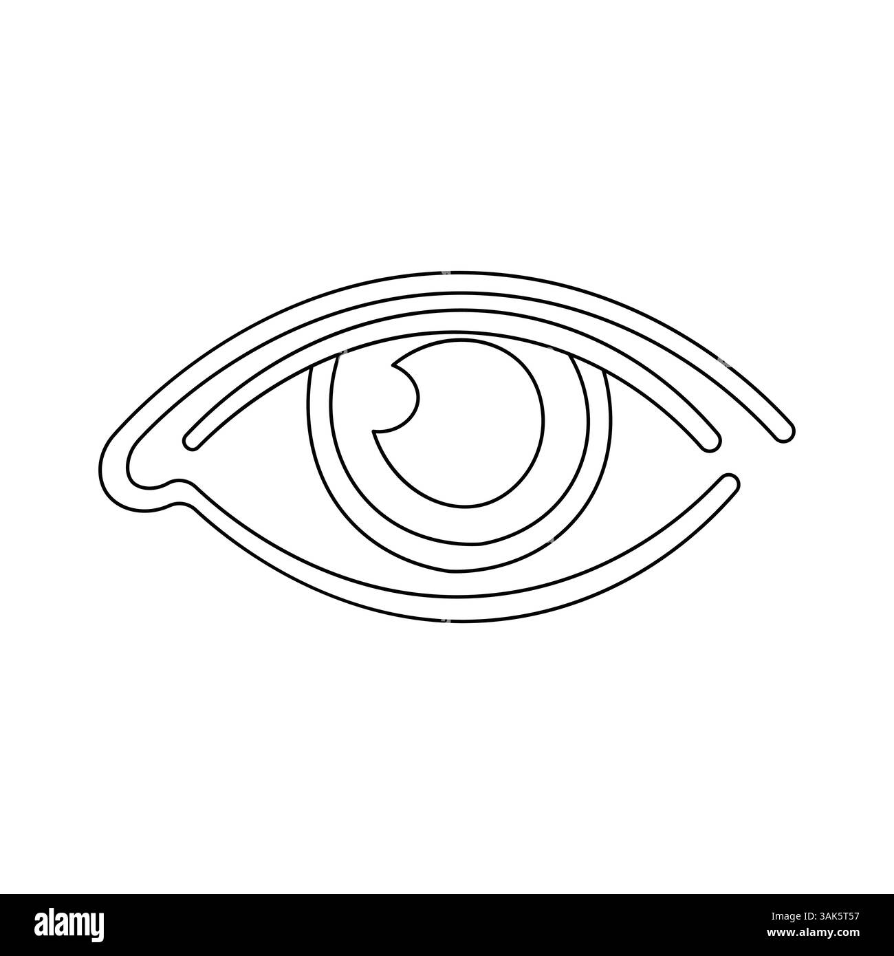 Continuous one line eye drawing of Hand drawn outline isolated vector ...
