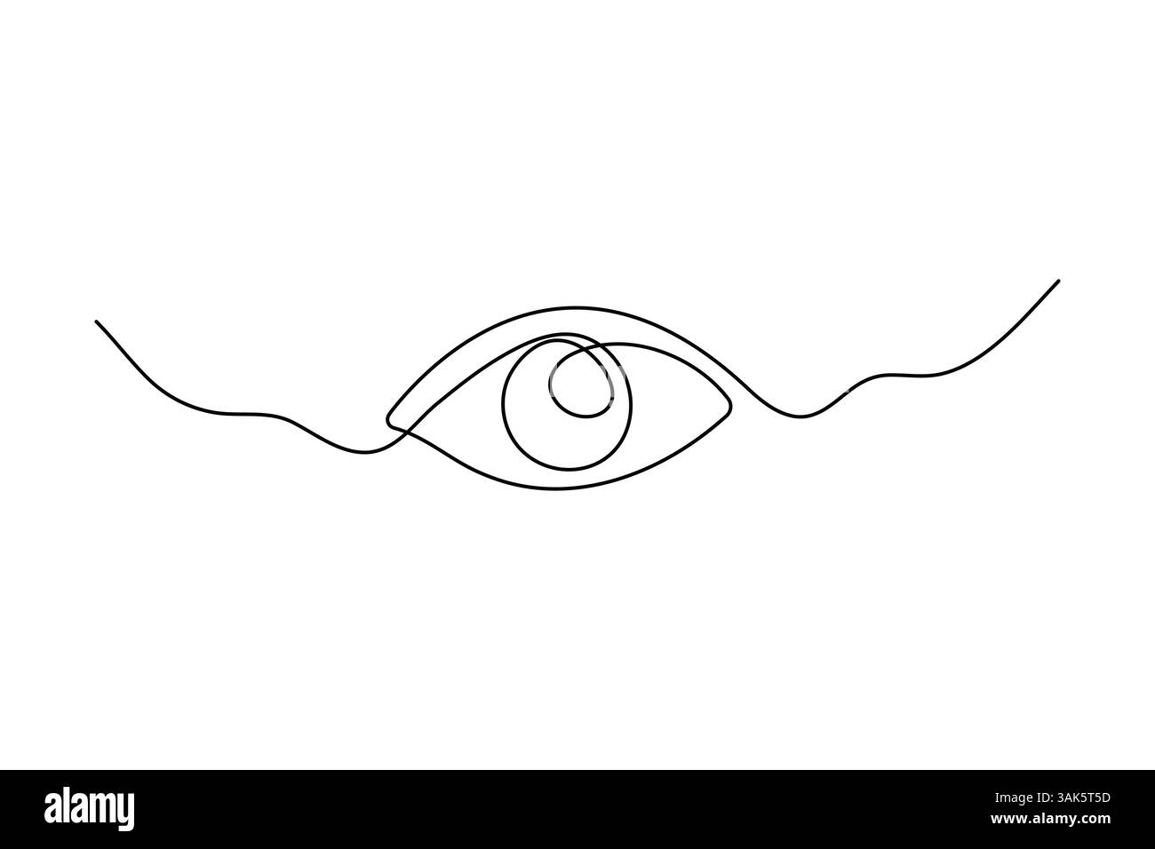 Continuous one line eye drawing of Hand drawn outline isolated vector ...