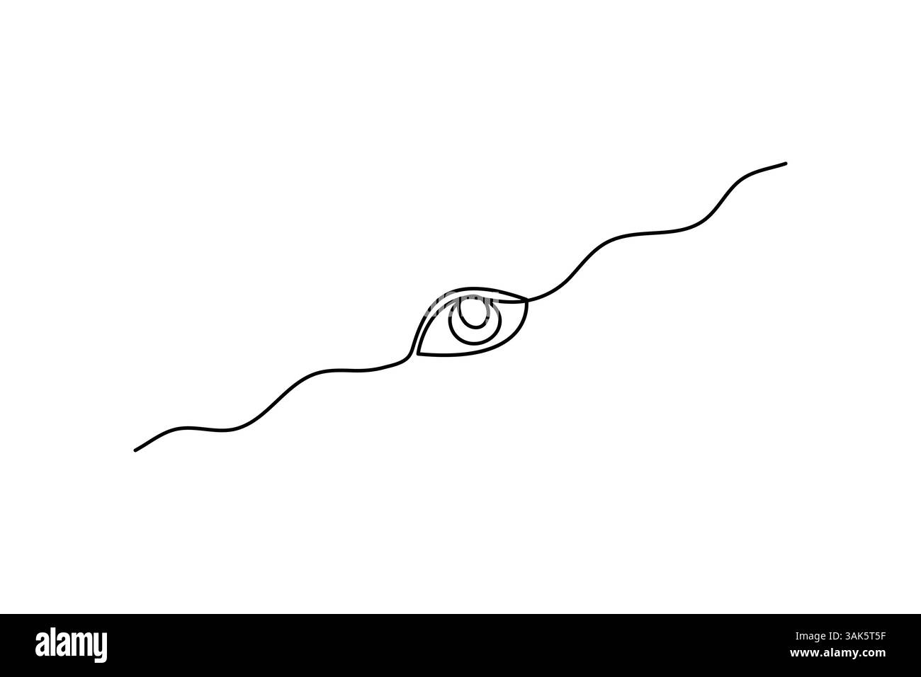 Continuous one line eye drawing of Hand drawn outline isolated vector ...