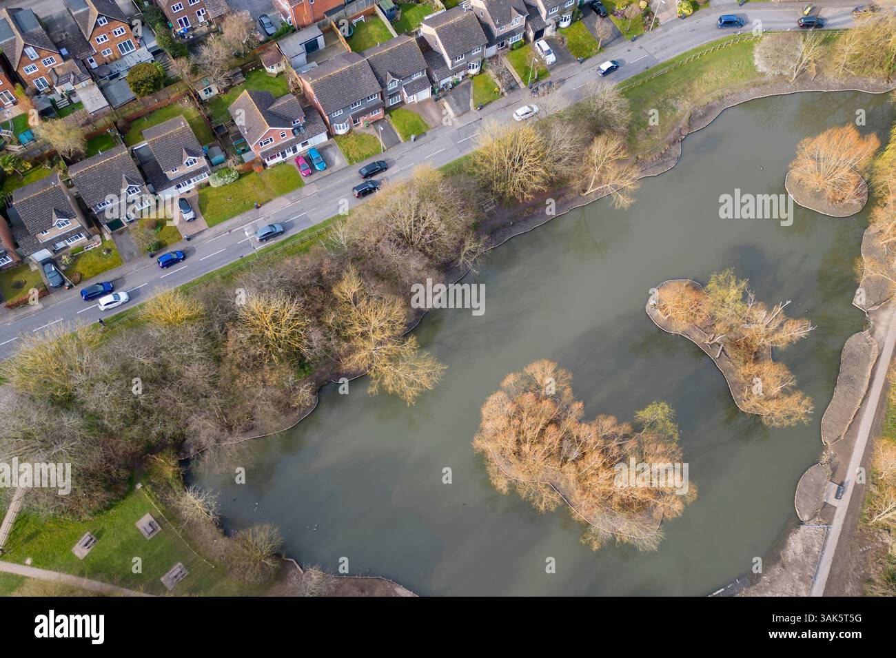 aerial view of the pond in mallards way park in maidstone kent Stock ...