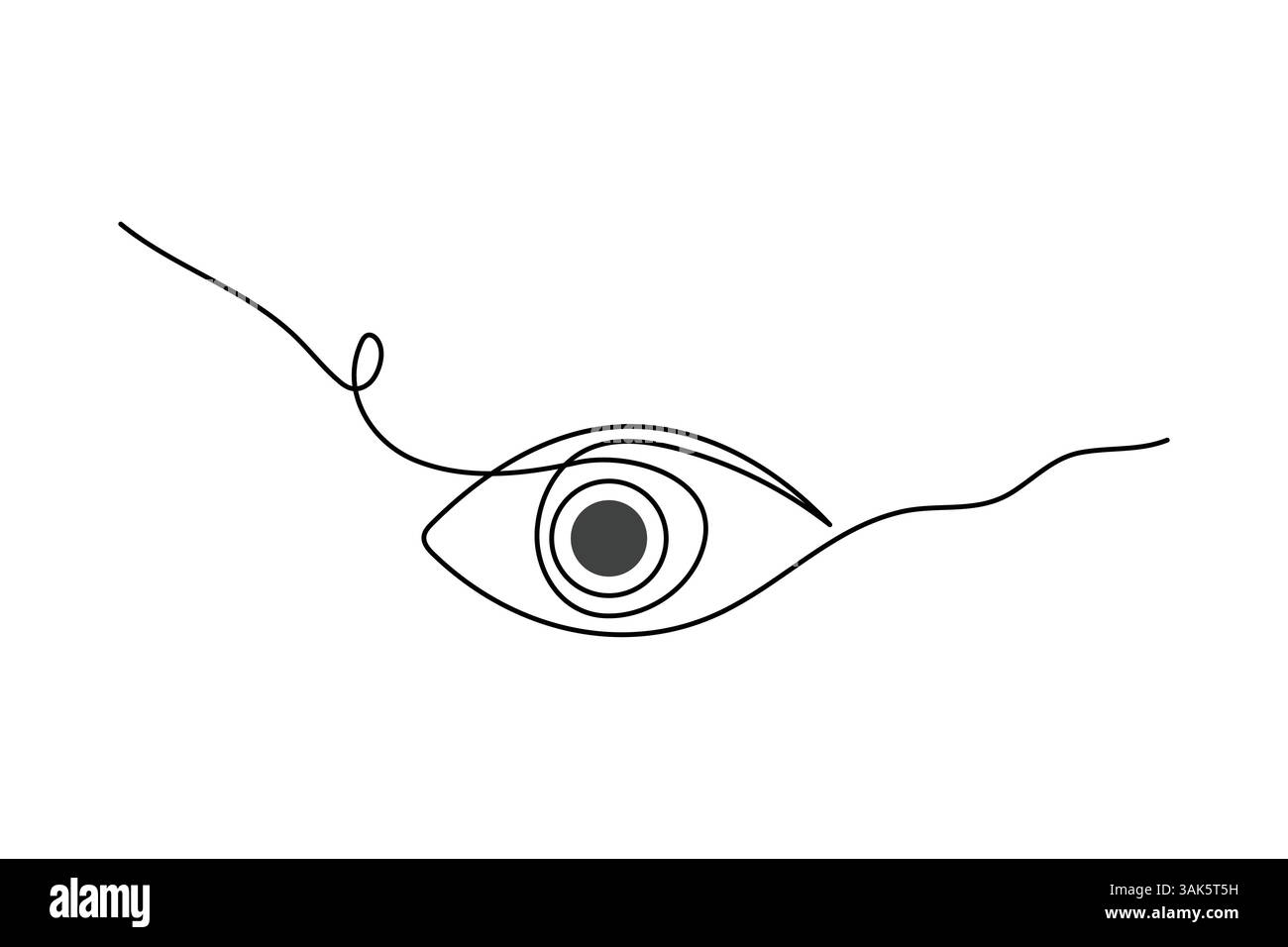 Continuous one line eye drawing of Hand drawn outline isolated vector ...