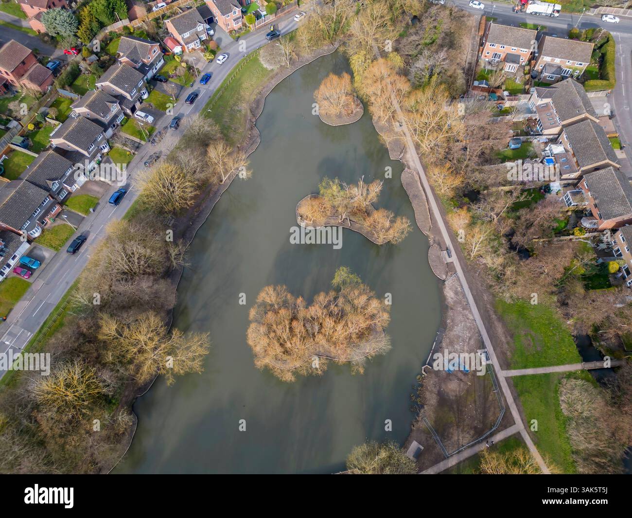 aerial view of the pond in mallards way park in maidstone kent Stock ...