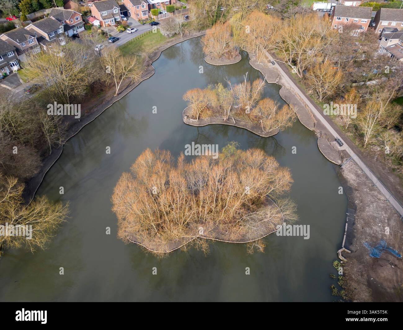 aerial view of the pond in mallards way park in maidstone kent Stock ...