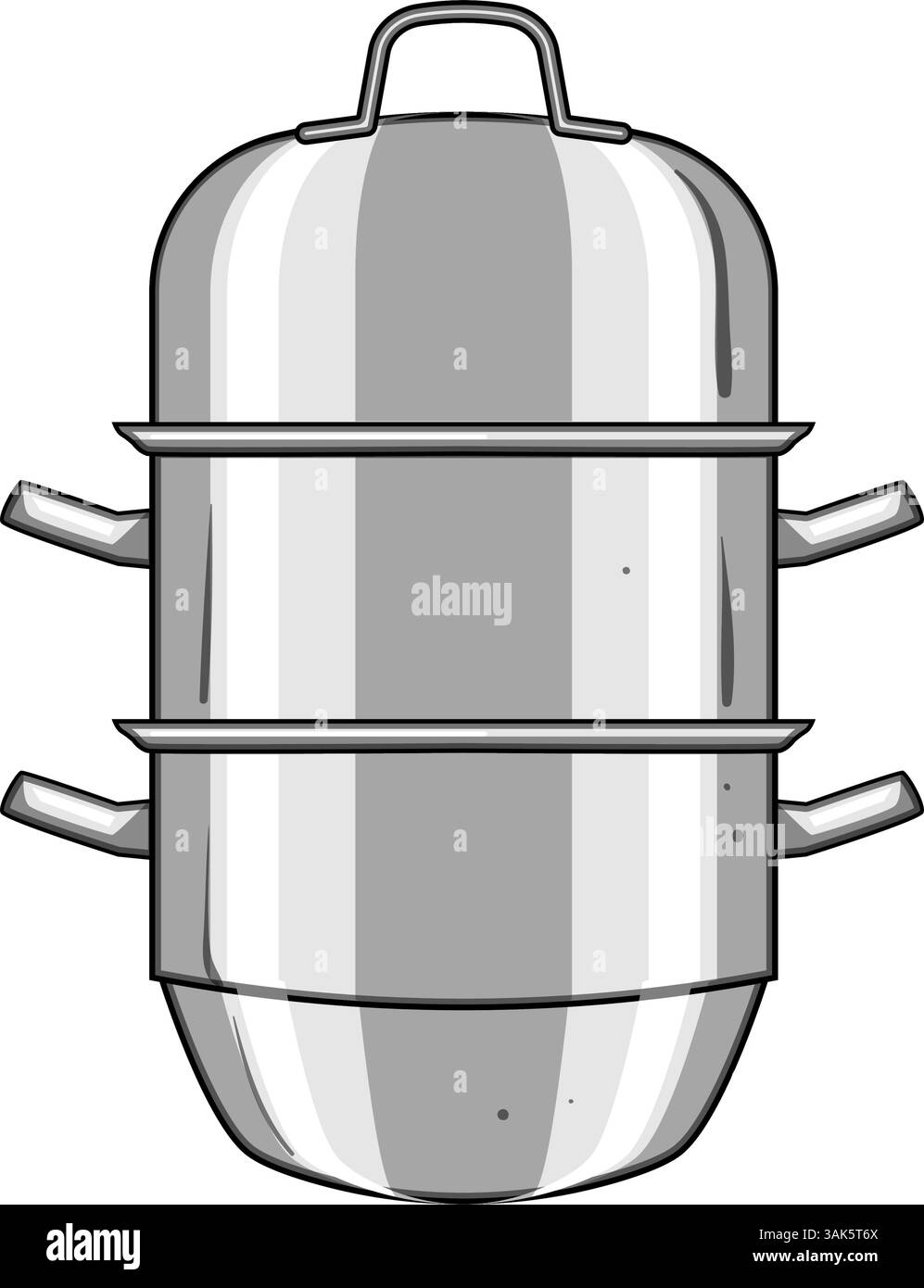 cooking steamer pot cartoon vector illustration Stock Vector Image ...