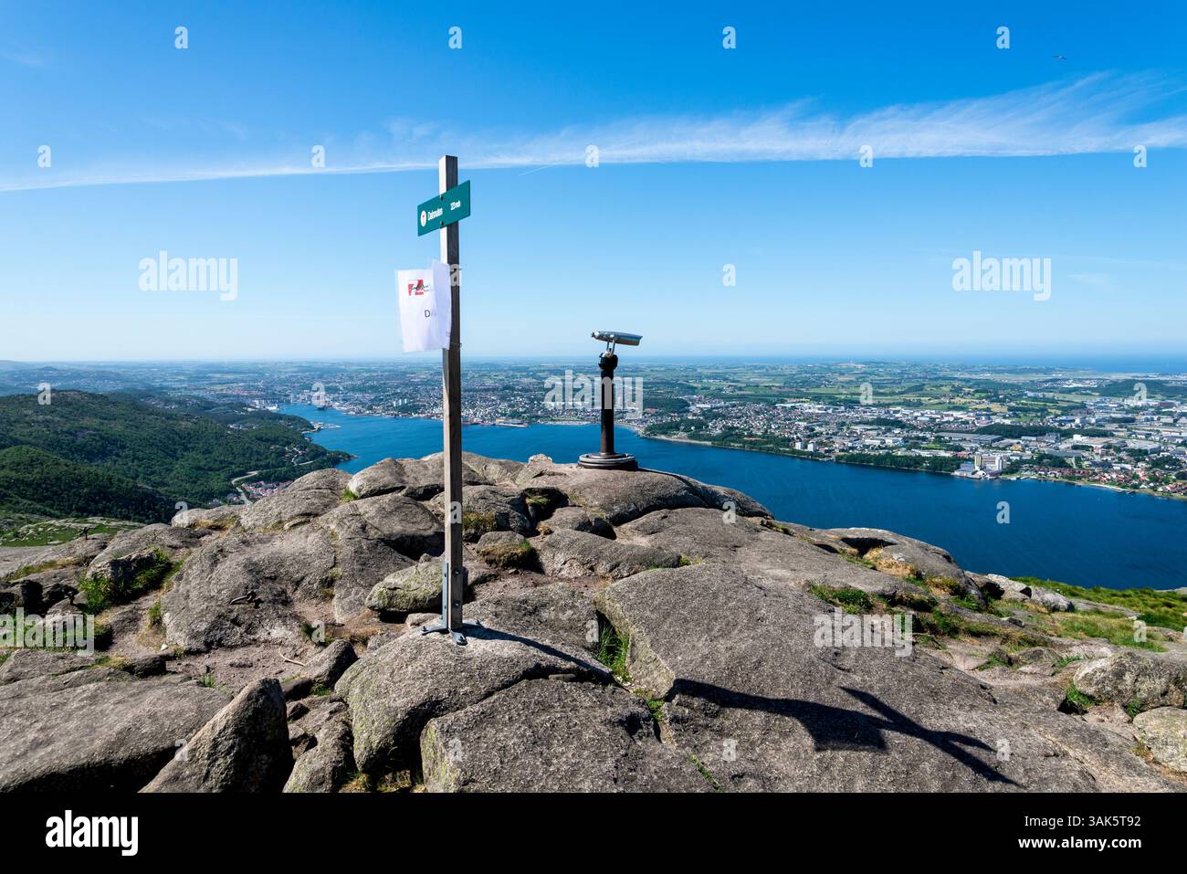 Scenic Viewpoint on Top of Dalsnuten Mountain Overlooking Sandness Town ...