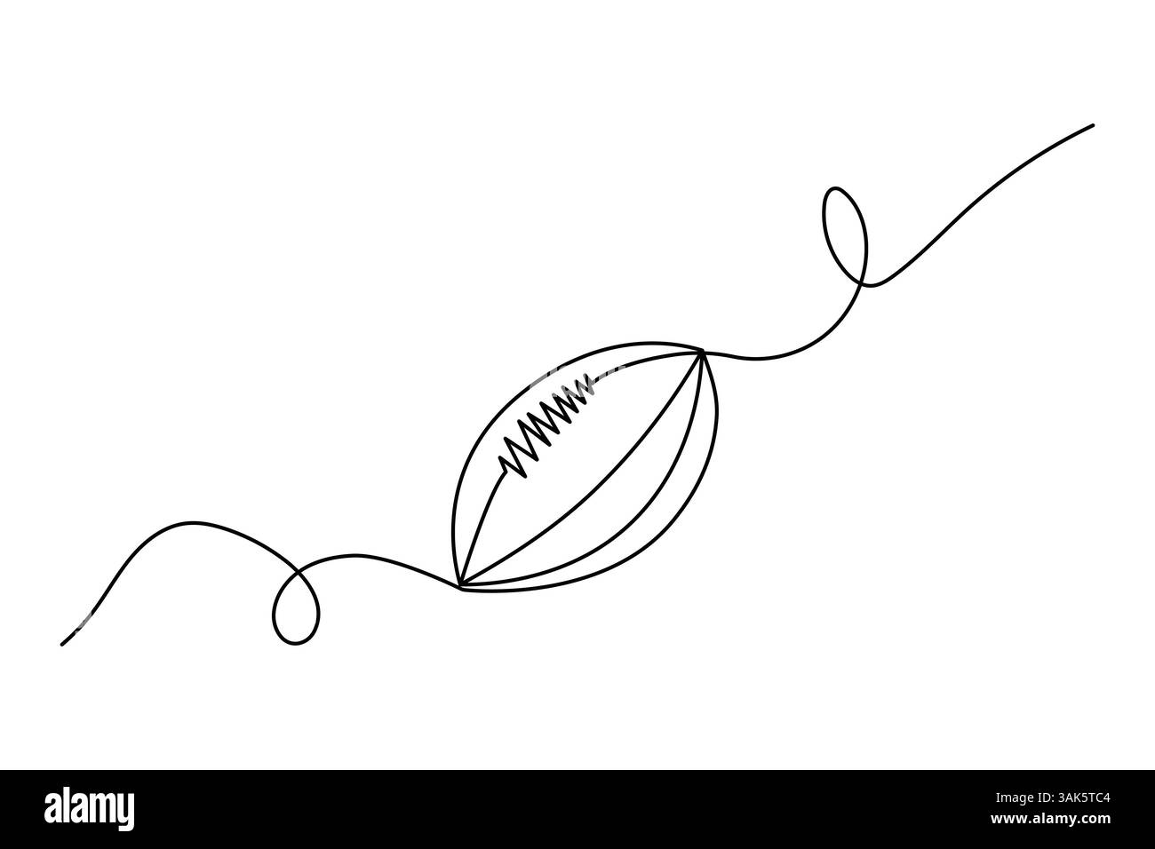 Football continuous one line art drawing of concept doodle style ...