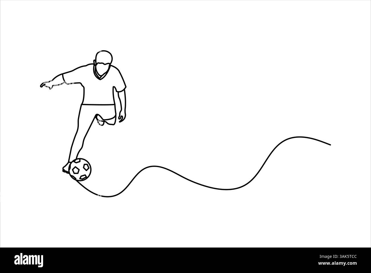 Football continuous one line art drawing of concept doodle style ...