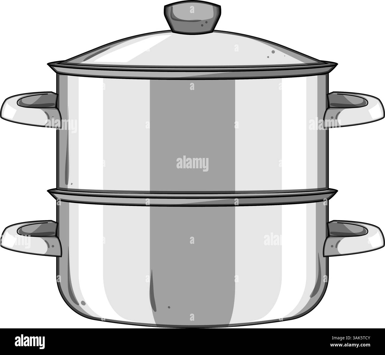 food steamer pot cartoon vector illustration Stock Vector Image & Art ...