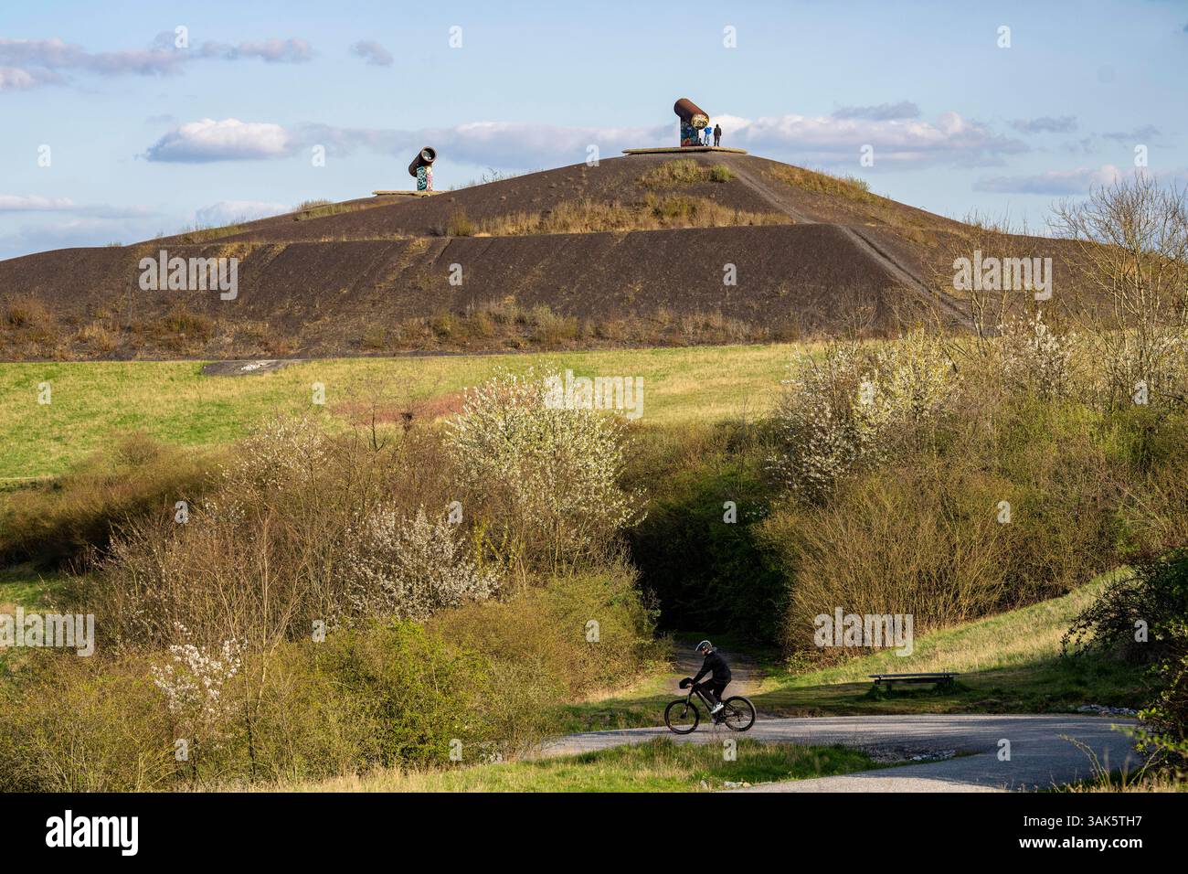 Halde Rungenberg im Stadtteil Buer, Lichtinstallation Nachtzeichen ...