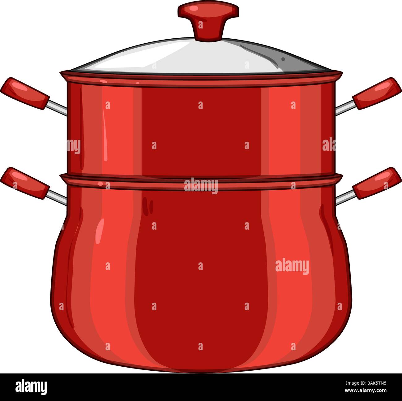 healthy steamer pot cartoon vector illustration Stock Vector Image ...