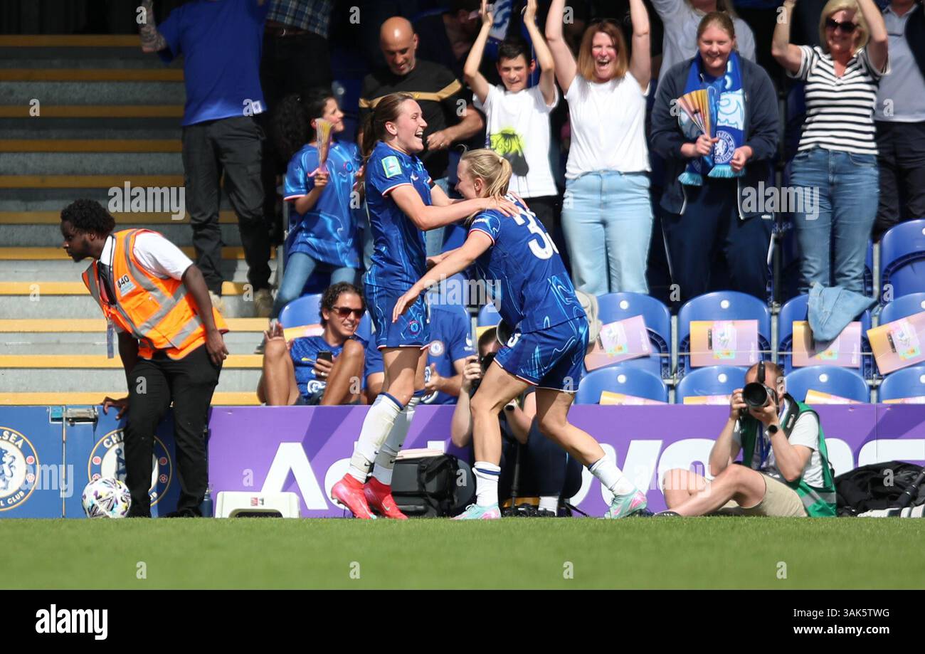 Chelsea's Aggie Beever-Jones celebrates scoring their side's second ...