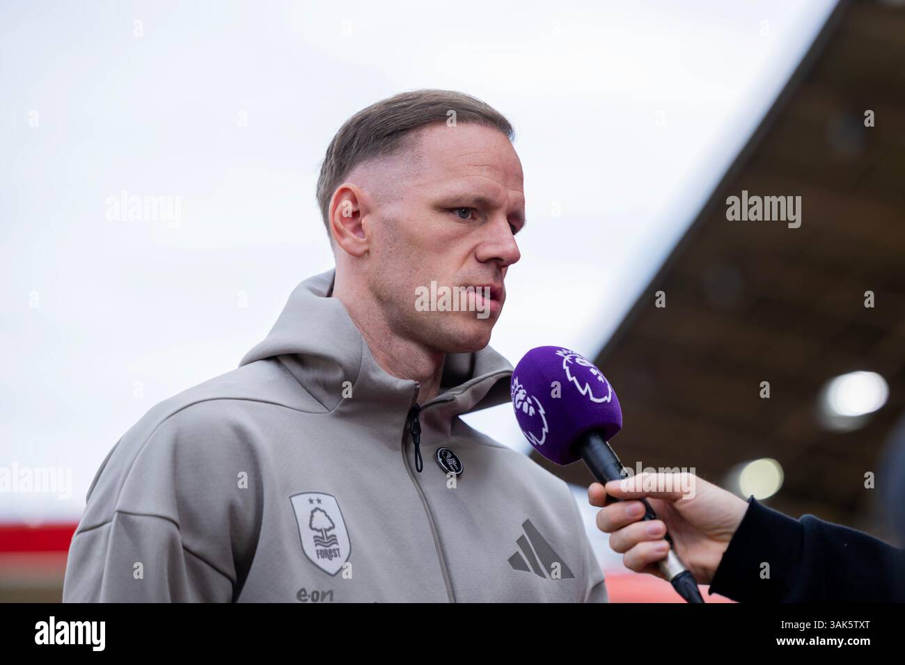 The City Ground, Nottingham, UK. 12th Apr, 2025. Premier League ...