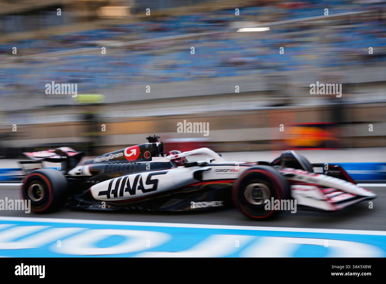 Haas driver Esteban Ocon of France enters the pit lane the thrid free ...