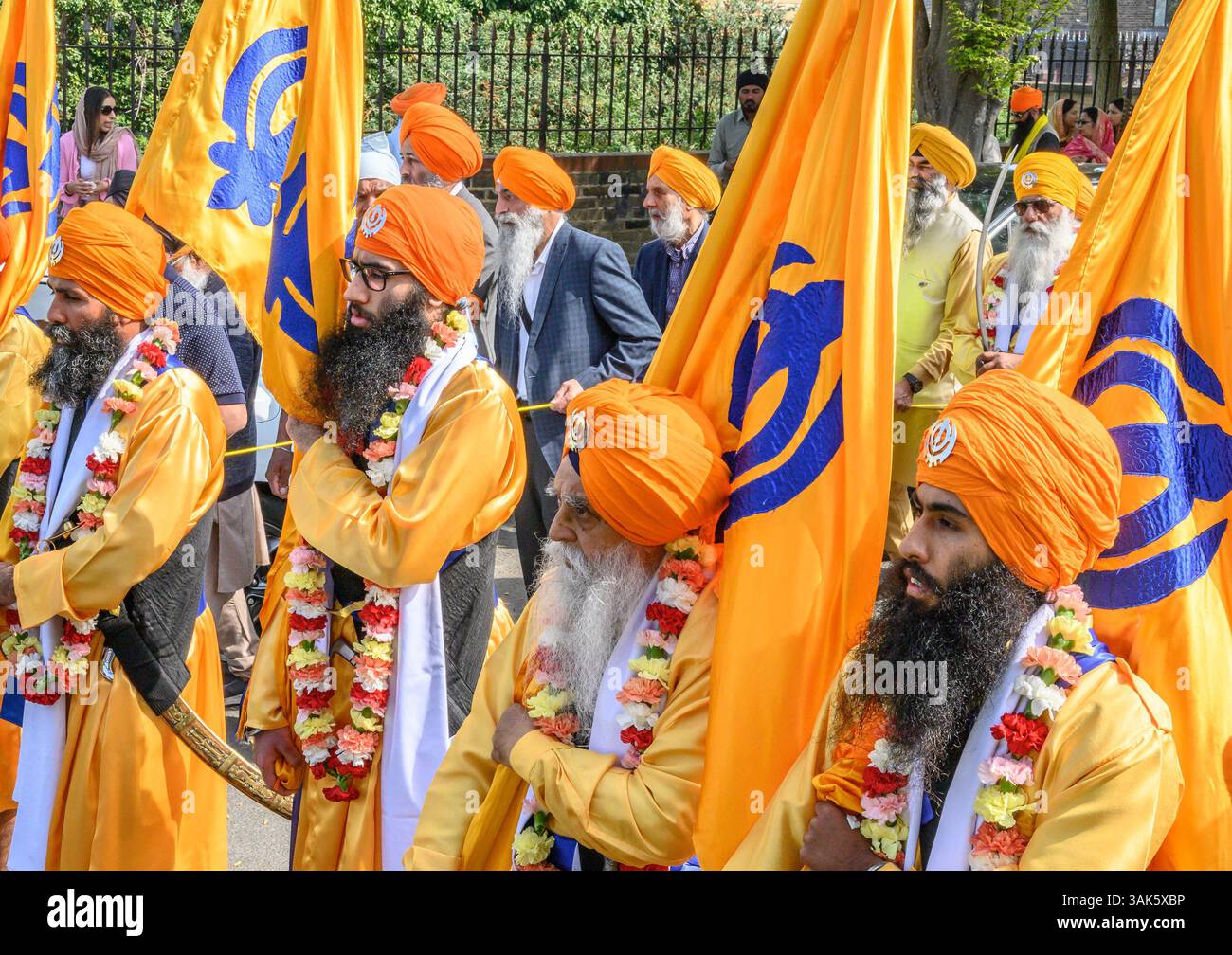 Gravesend, Kent, UK. 12th Apr, 2025. Thousands of people from the local Sikh community join ...